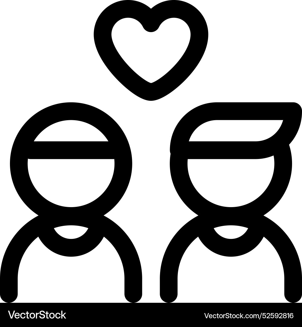 Couple icon thin linear style design isolated Vector Image