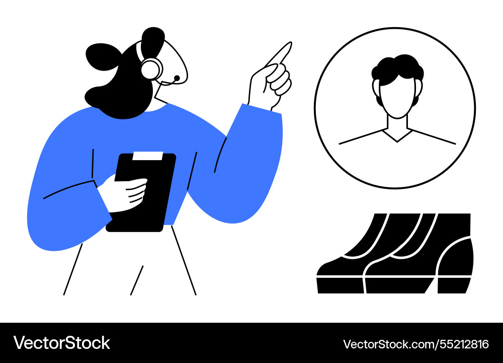 Customer service representative handling inquiry Vector Image