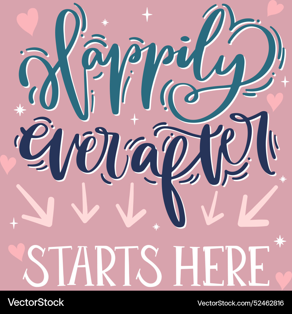 Cute wedding lettering Royalty Free Vector Image