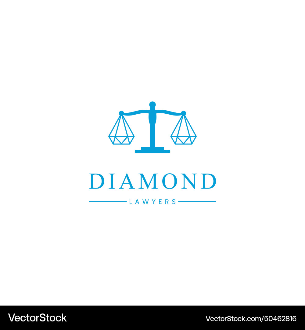 Diamond law creative logo design scales Royalty Free Vector