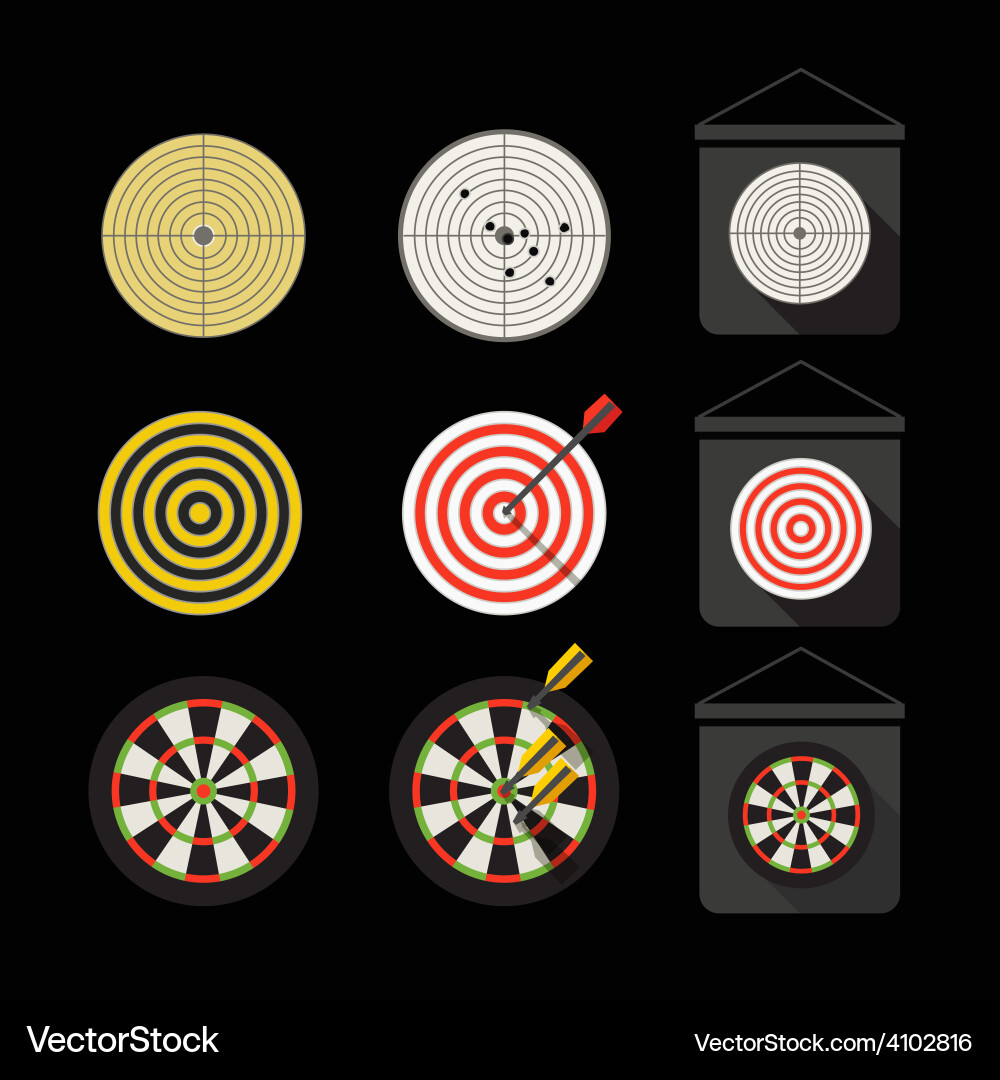 Different darts collection Royalty Free Vector Image