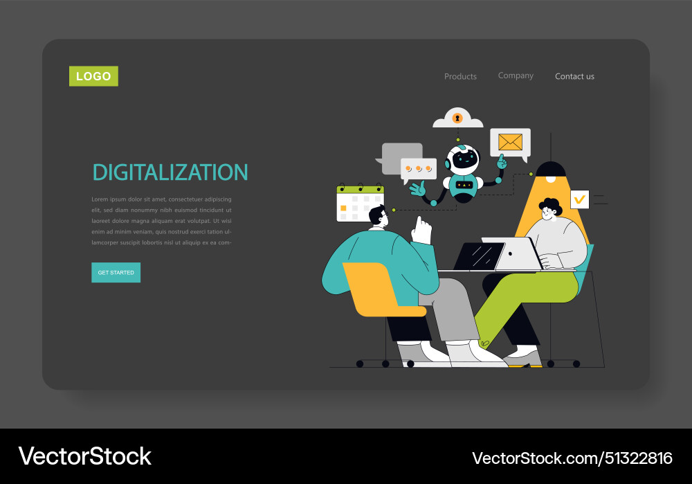 Digitalization concept professionals leverage Vector Image