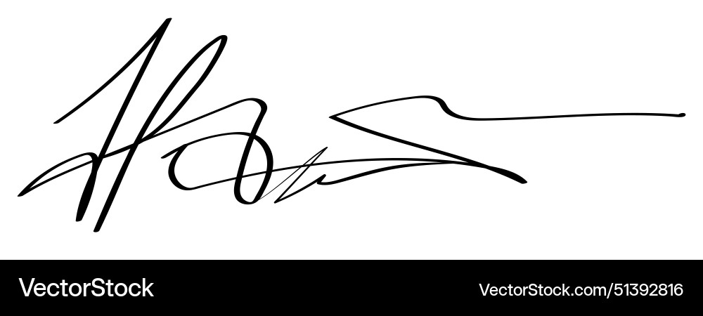 Fake autograph template black color Royalty Free Vector