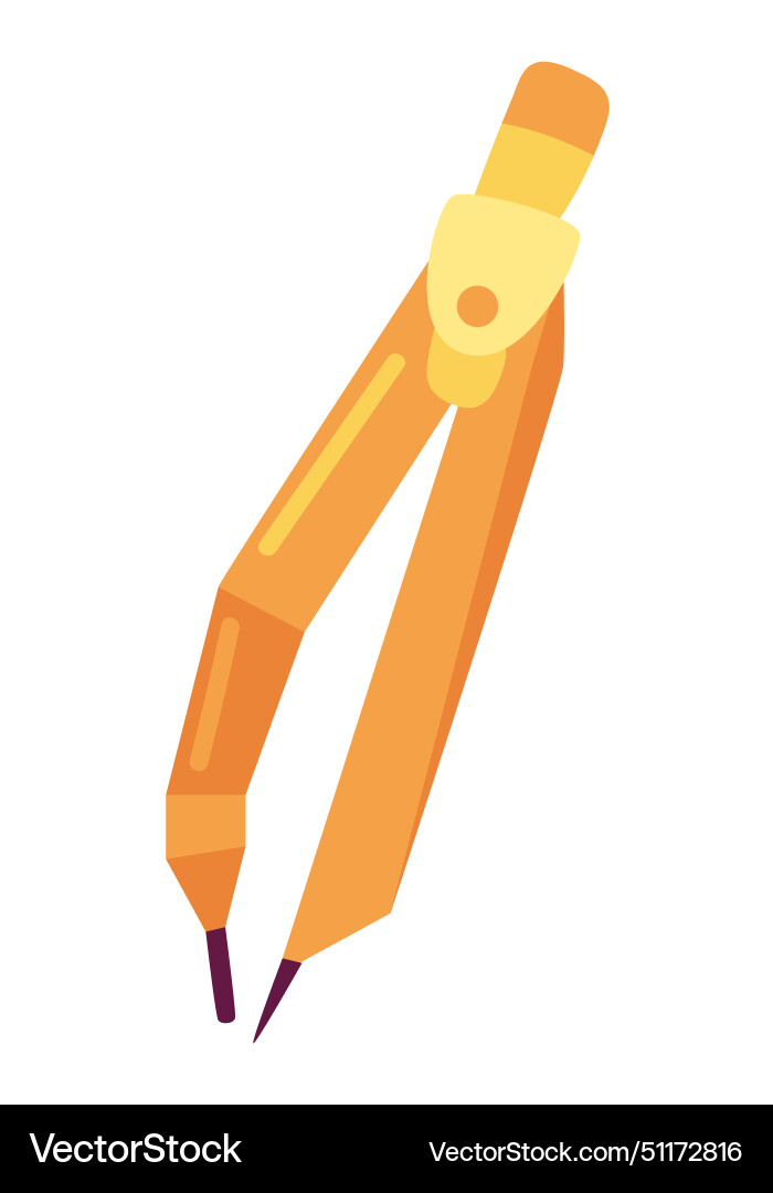 Geometry compass or divider in flat design Vector Image