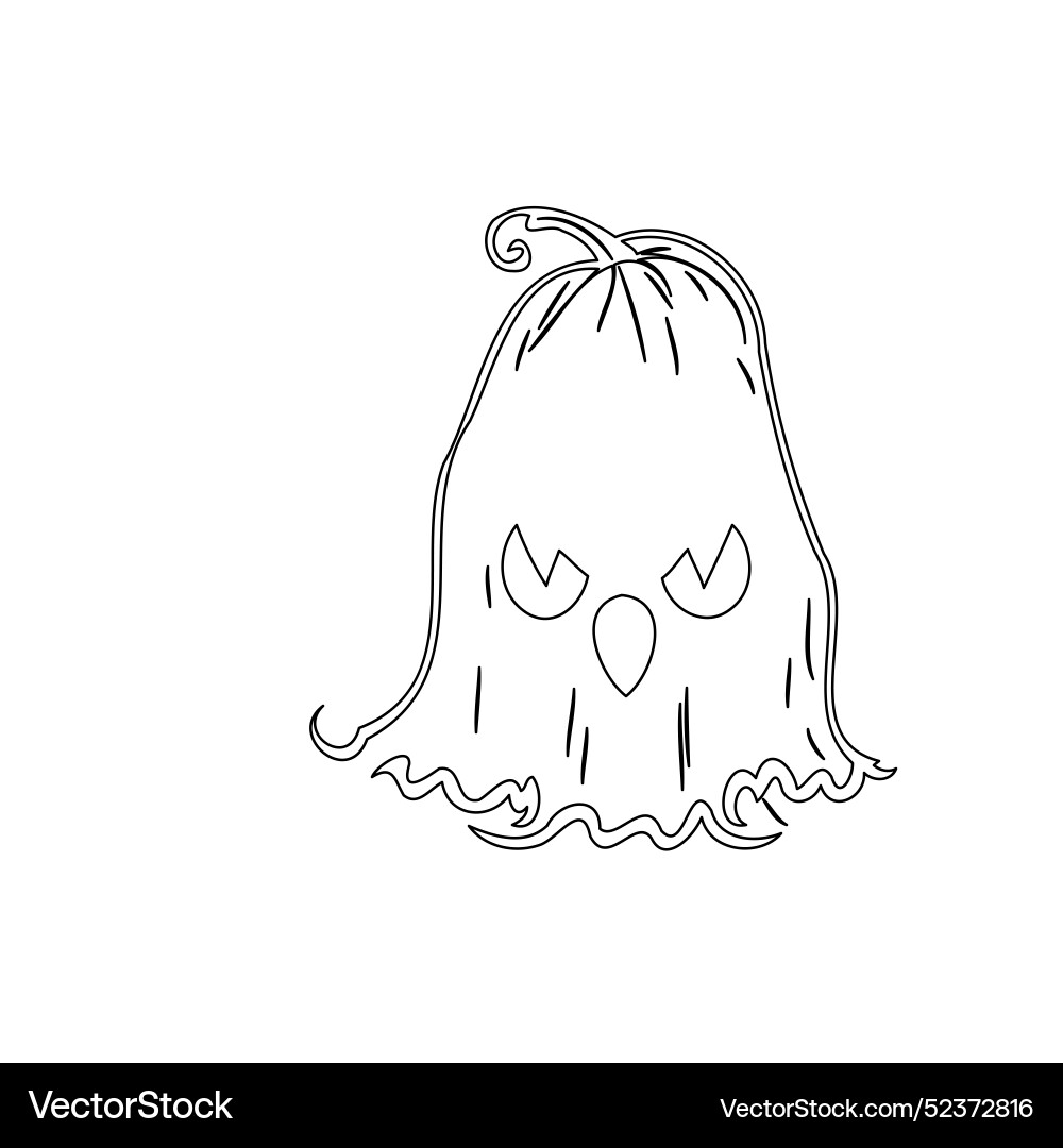 Ghost halloween scary outline sketch Royalty Free Vector