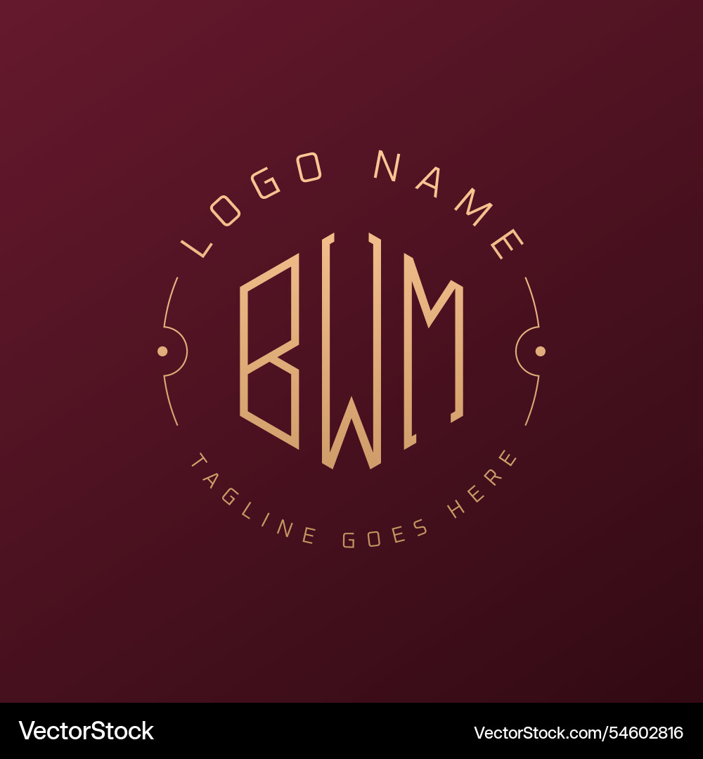 Luxury bwm logo design elegant letter Royalty Free Vector