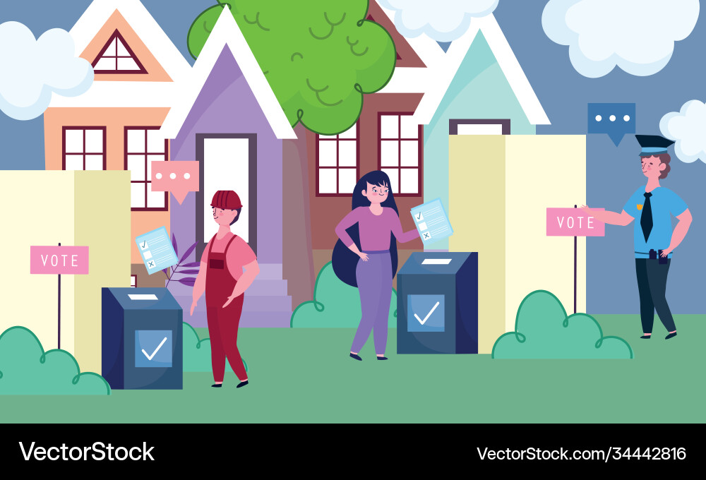 Voting and election concept vote place people Vector Image