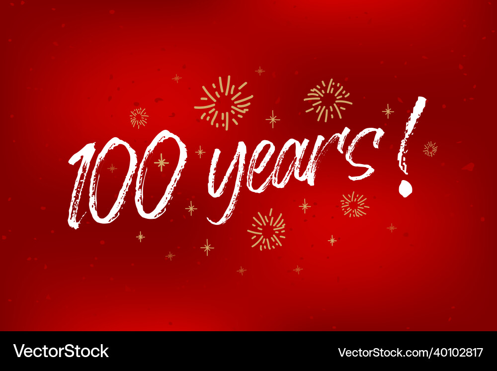 100 years card banner 100th anniversary greeting Vector Image