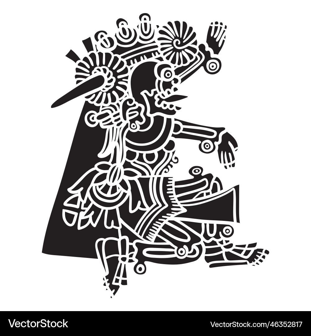 Aztec gods huitzilopochtli Royalty Free Vector Image