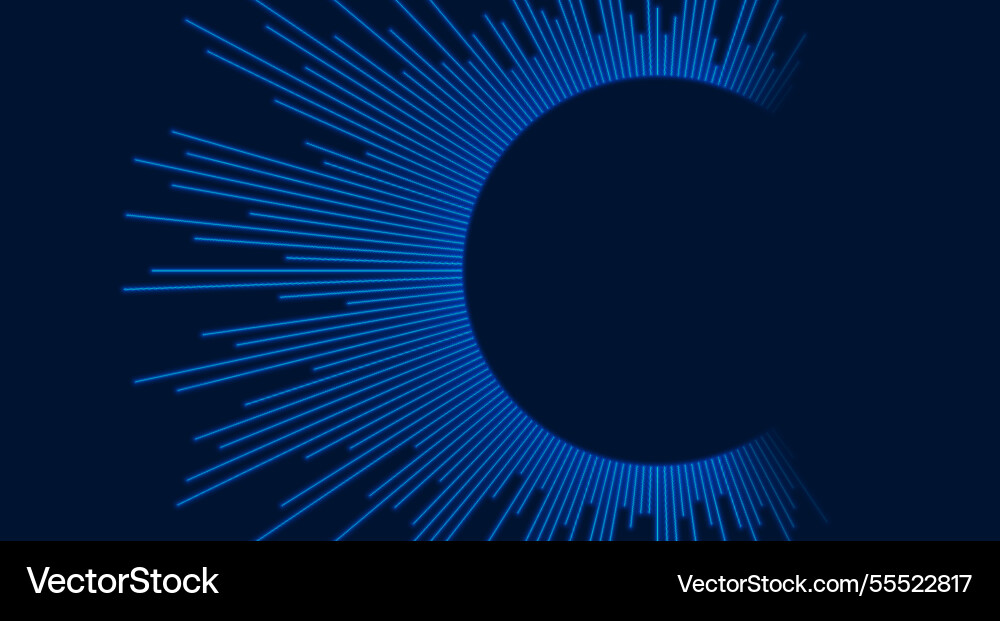 Blue glowing neon laser round lines technology Vector Image