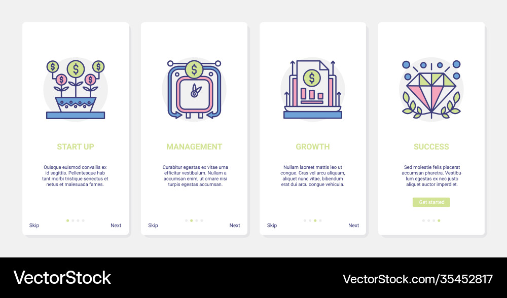 Business success startup management ux ui Vector Image