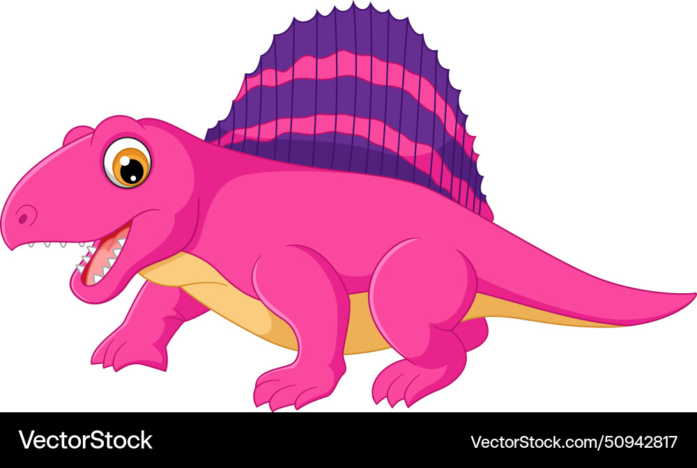 Cartoon dimetrodon on white background Royalty Free Vector
