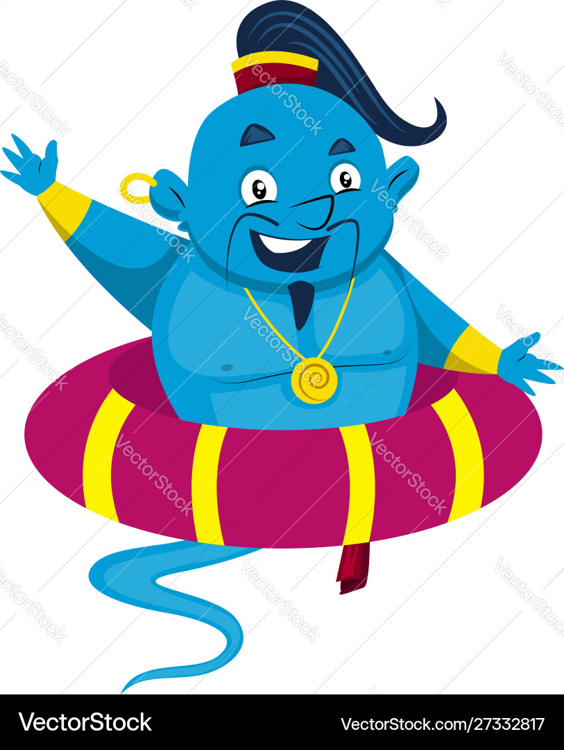 Genie in rubber on white background Royalty Free Vector