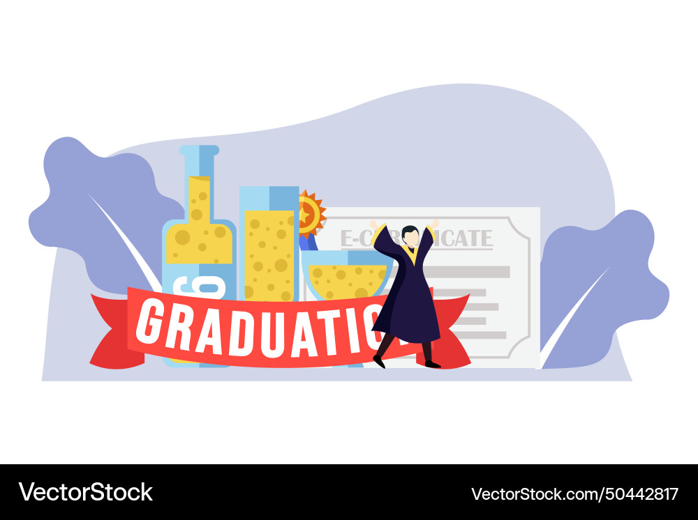 Graduation flat design Royalty Free Vector Image