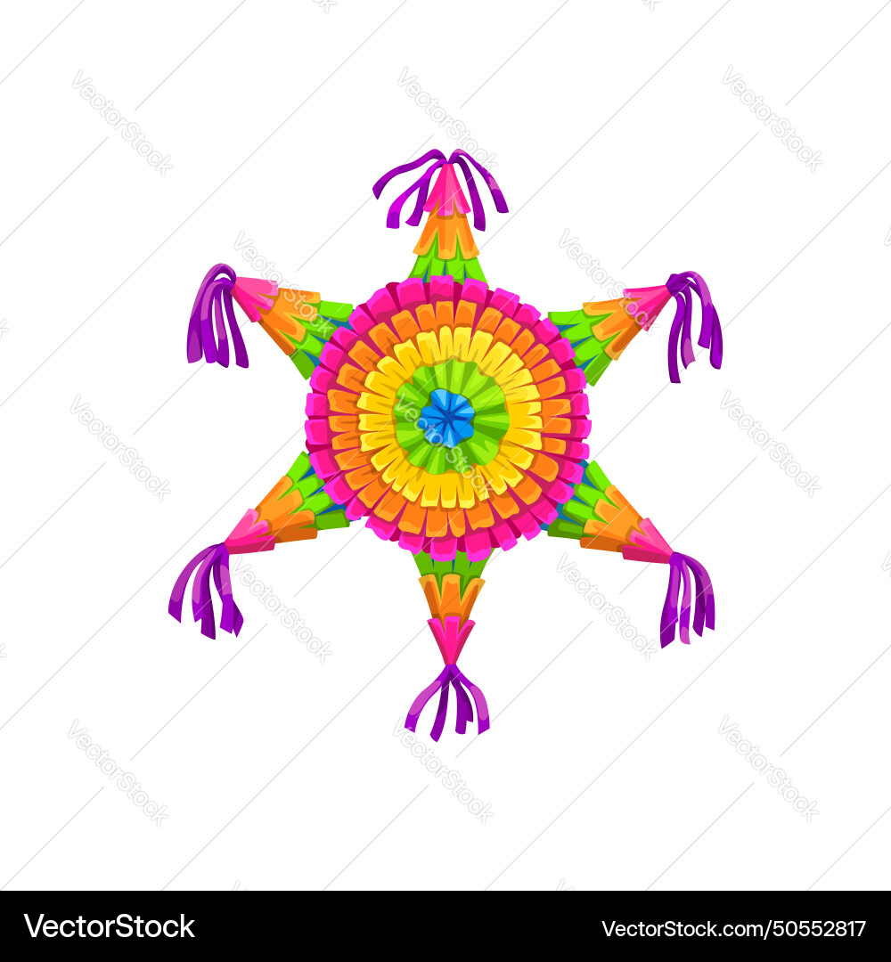 Mexican pinata star-shaped papier-mache item Vector Image