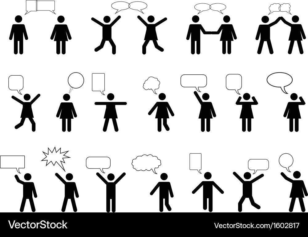 People talking Royalty Free Vector Image - VectorStock