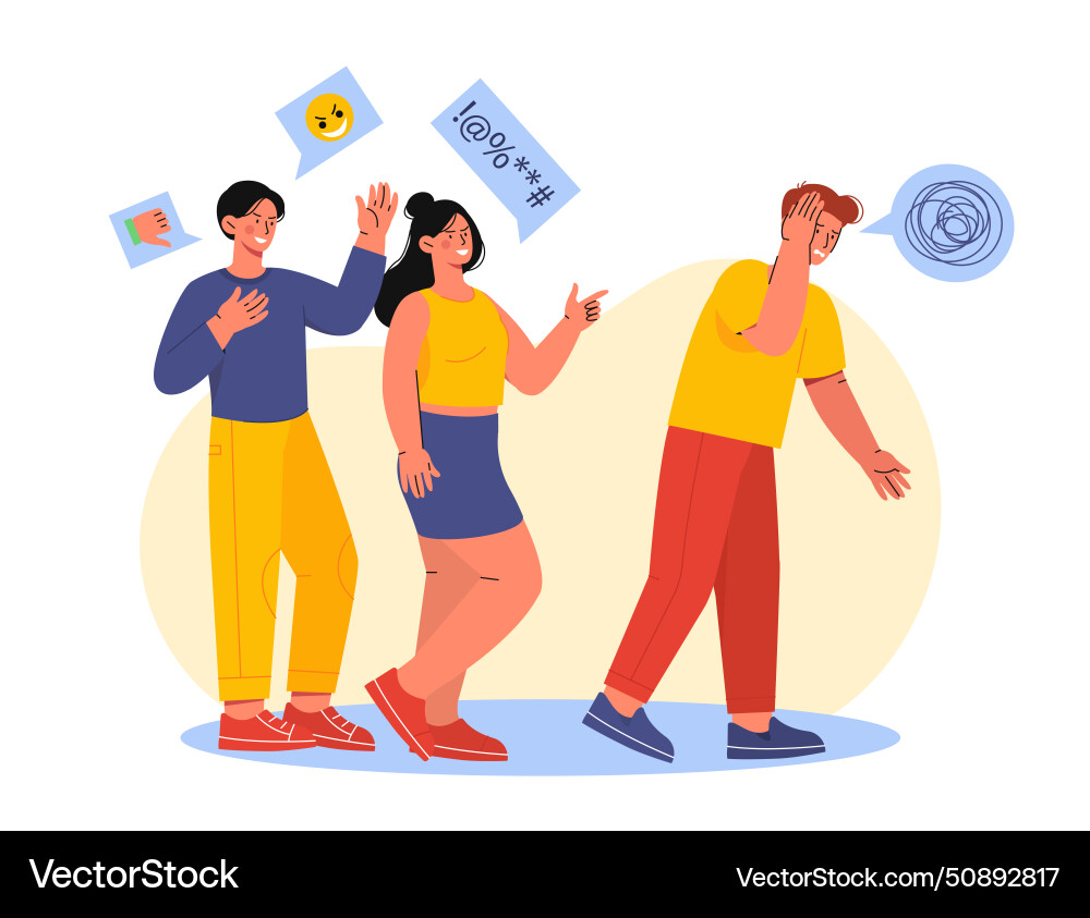 People with taunts Royalty Free Vector Image - VectorStock