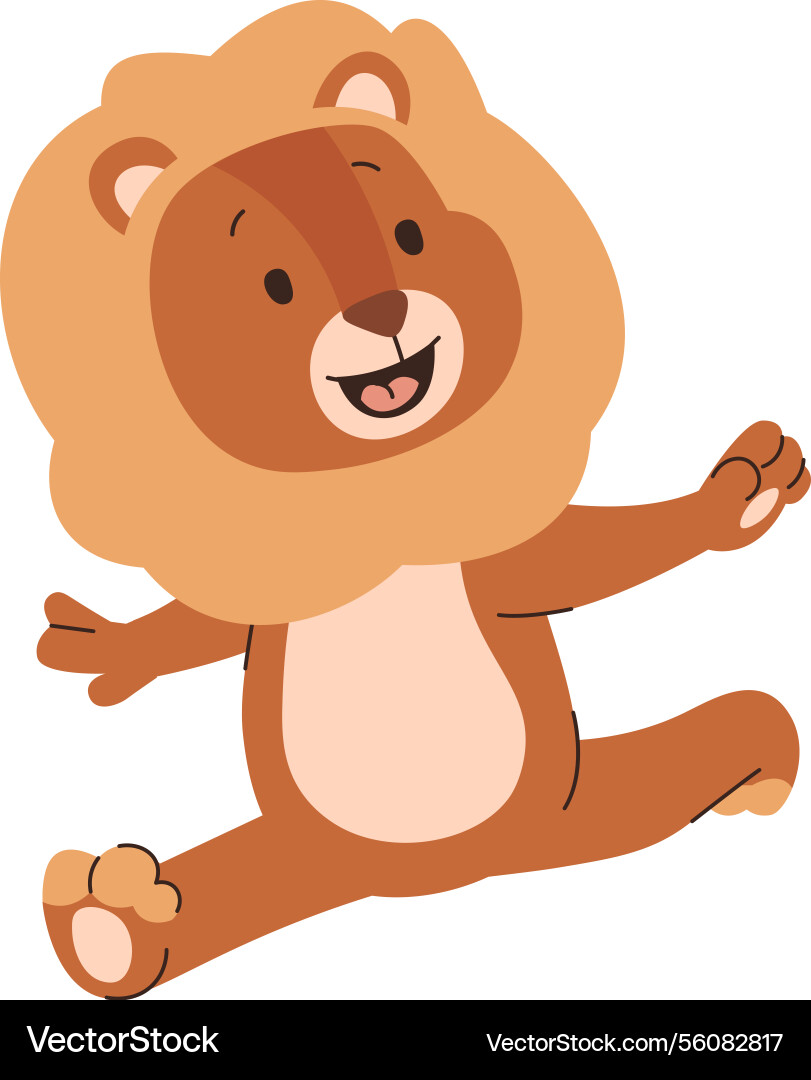 Playful lion cub cartoon Royalty Free Vector Image