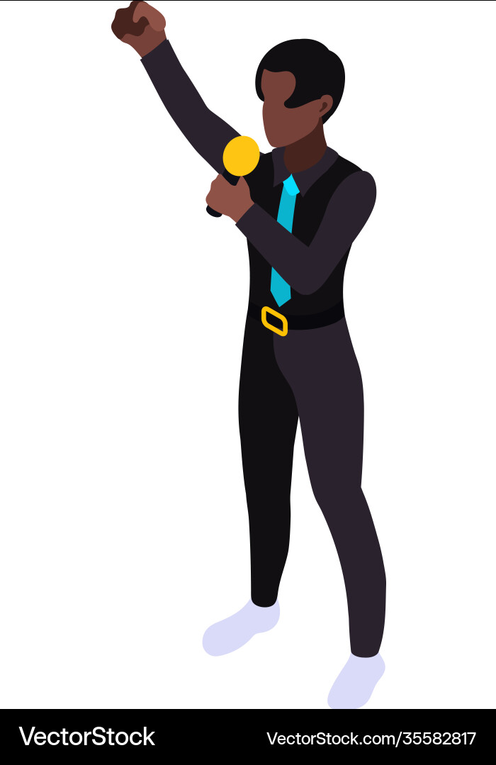 Pop singer isometric Royalty Free Vector Image