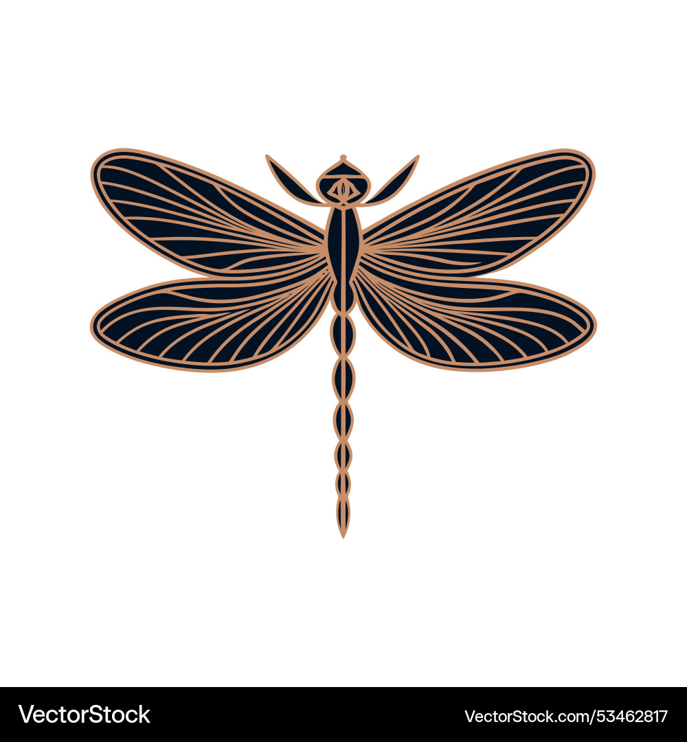 Silhouette dragonfly Royalty Free Vector Image