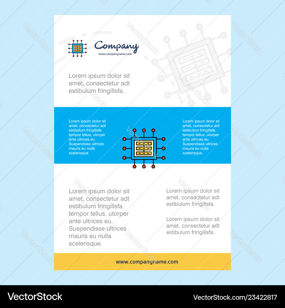 Template layout for processor company profile Vector Image