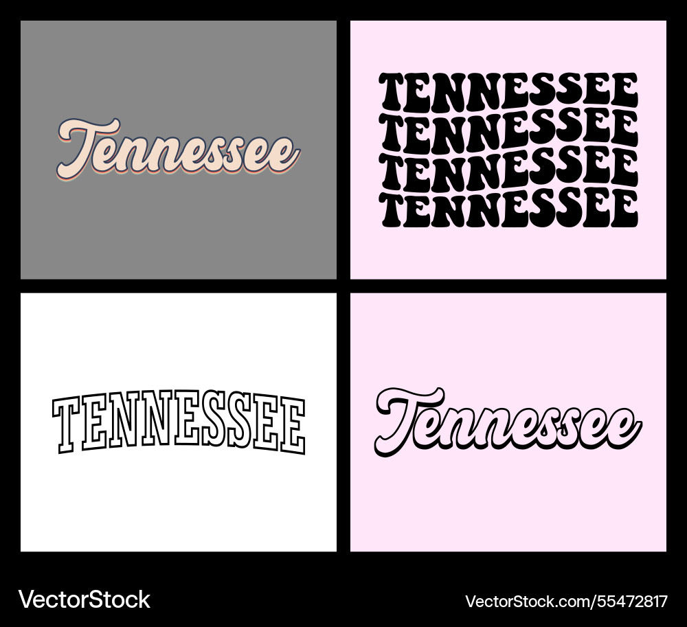 Tennessee text t shirt design Royalty Free Vector Image