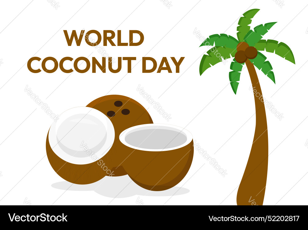 World coconut day design banner Royalty Free Vector Image