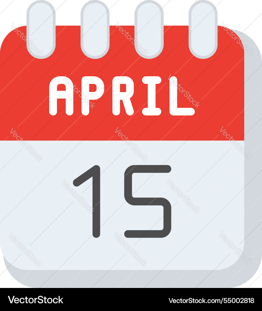 15 april flat icon design Royalty Free Vector Image