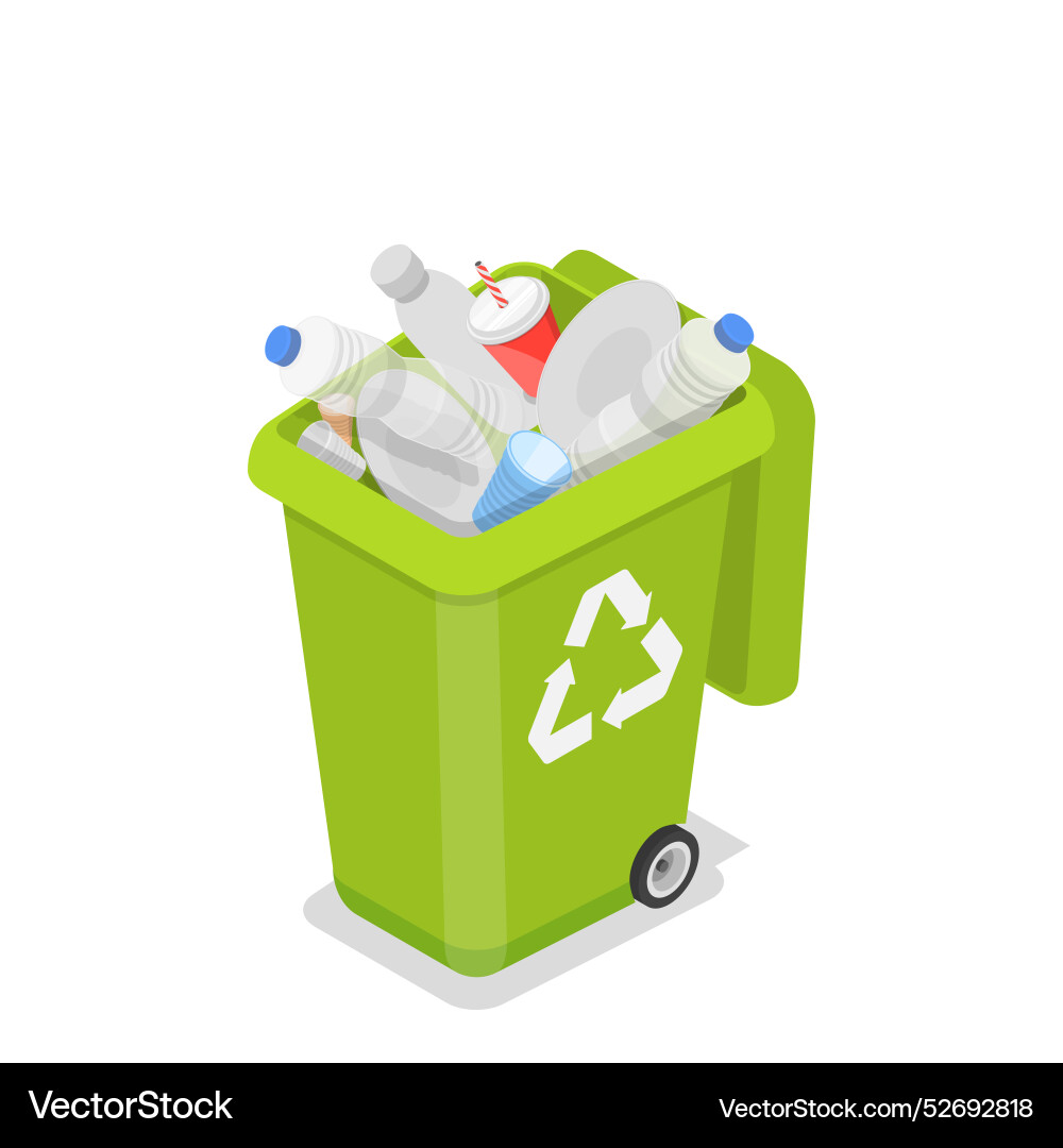 3d isometric flat of waste Royalty Free Vector Image