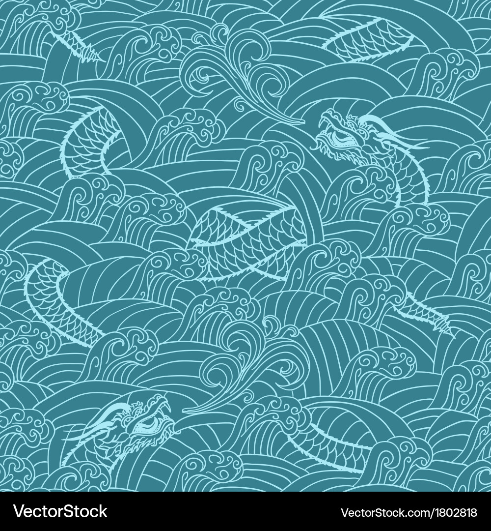 Asian Dragon Pattern Royalty Free Vector Image