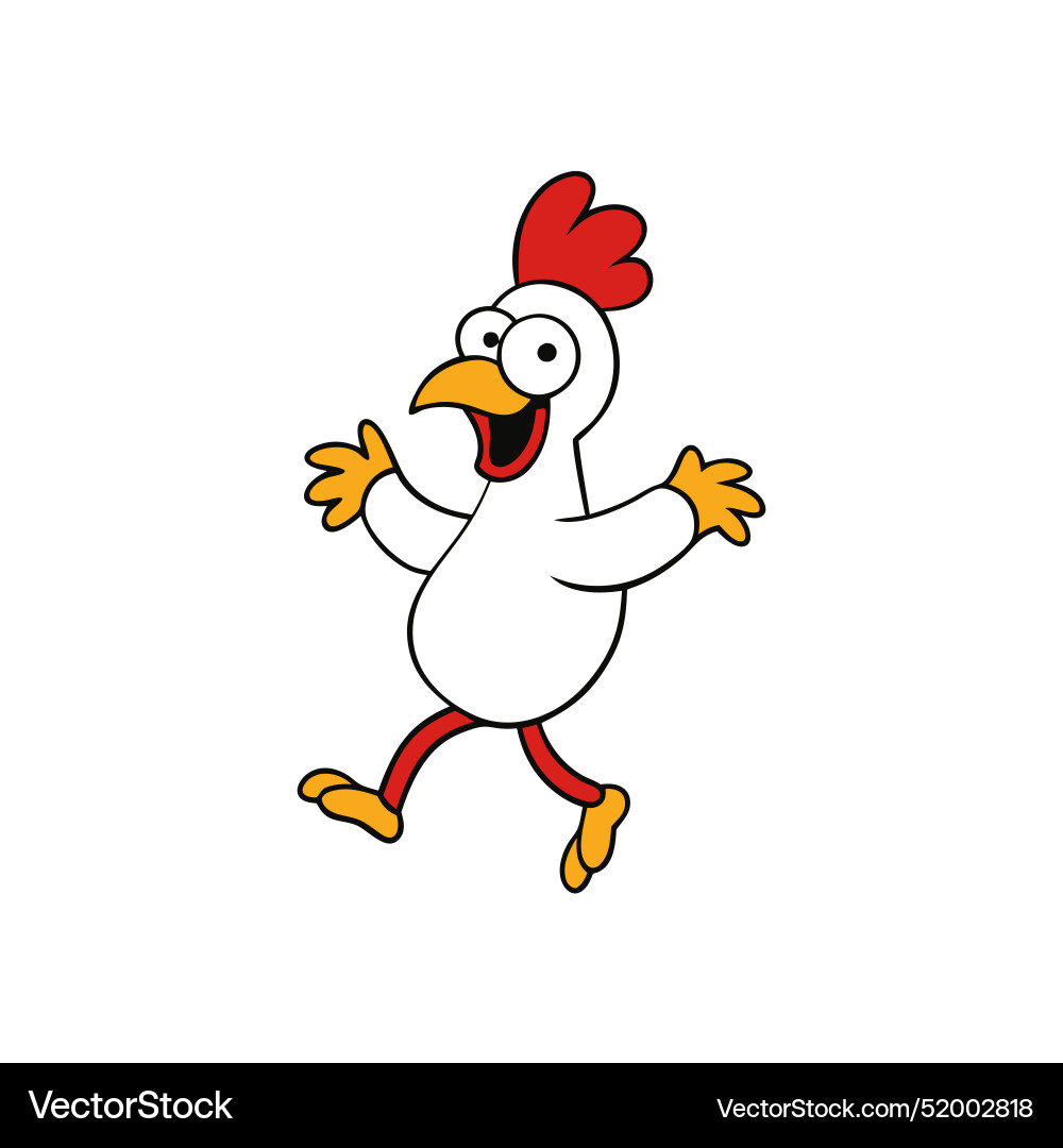 Cochin chicken dancing icon Royalty Free Vector Image