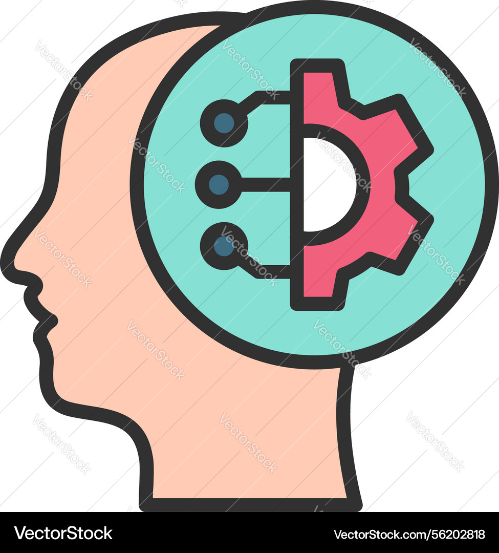 Critical thinking outline filled icon Royalty Free Vector