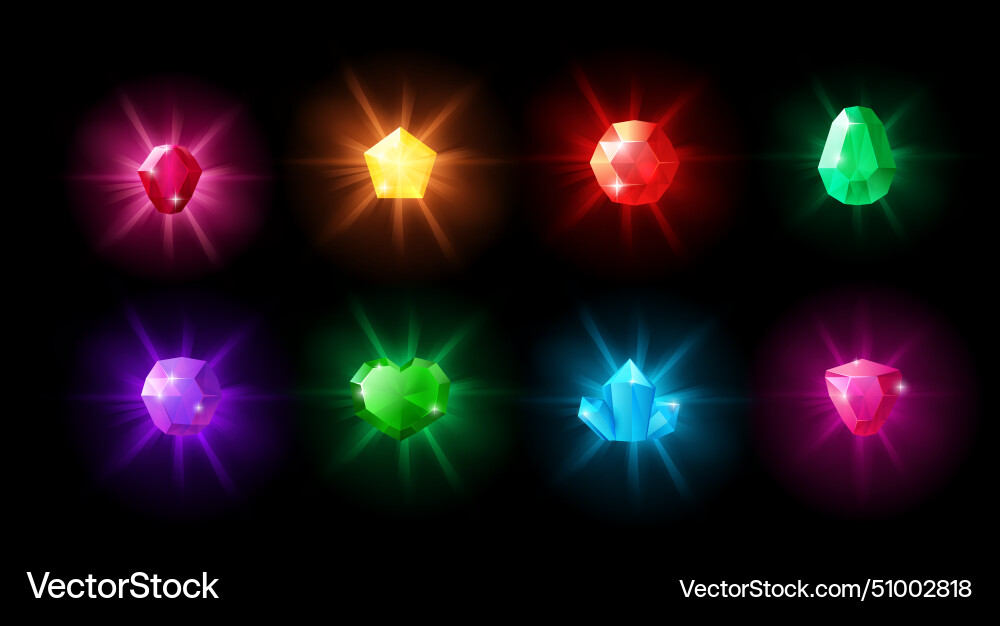 Crystal game gemstones Royalty Free Vector Image