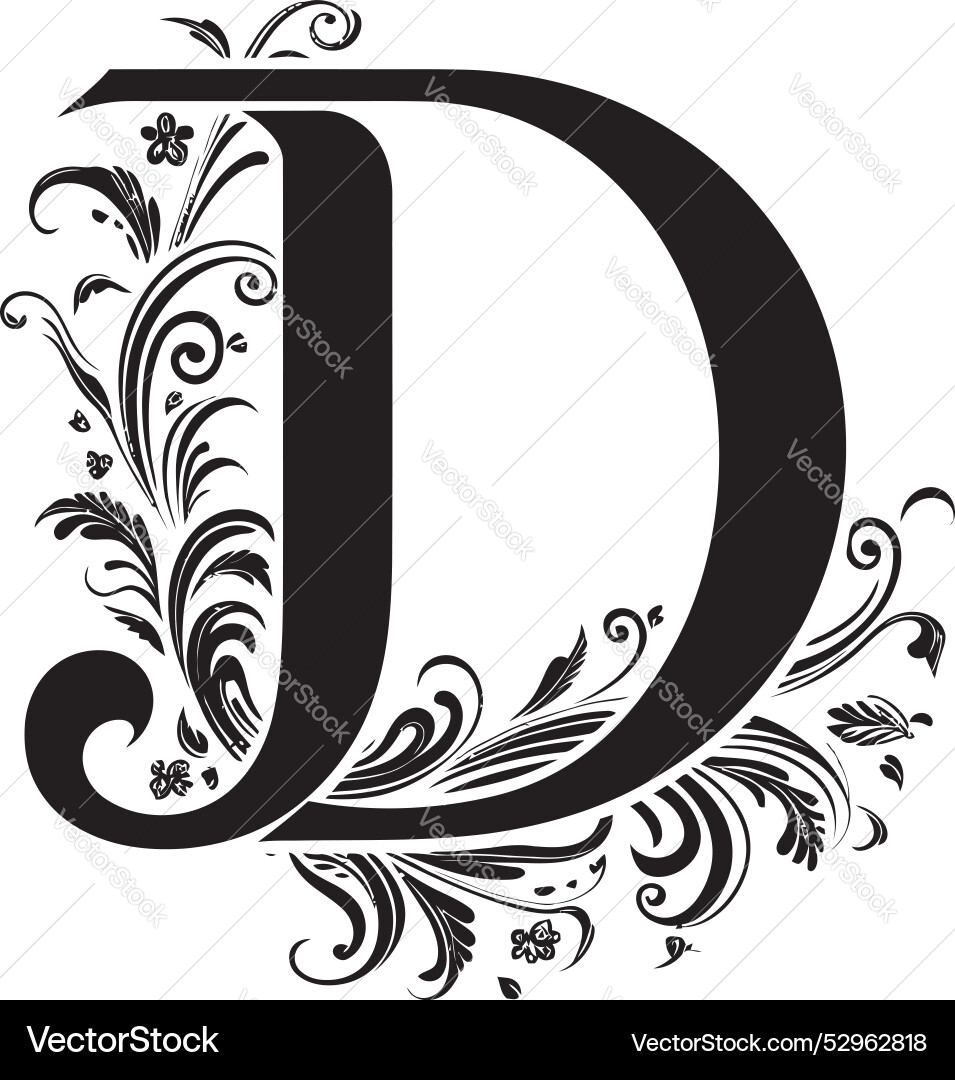 Divine script heavenly font d decor dreamy Vector Image