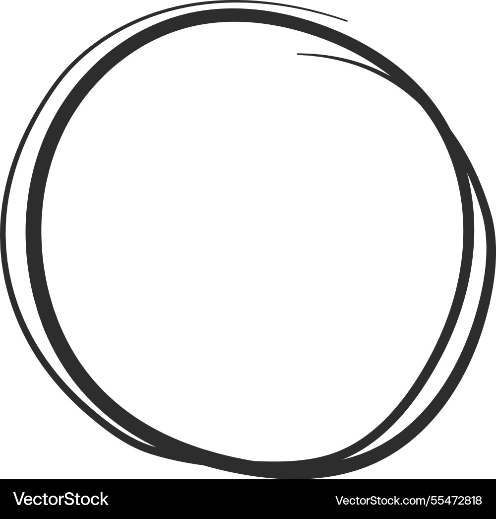 Double imperfect black circles drawn on a white Vector Image