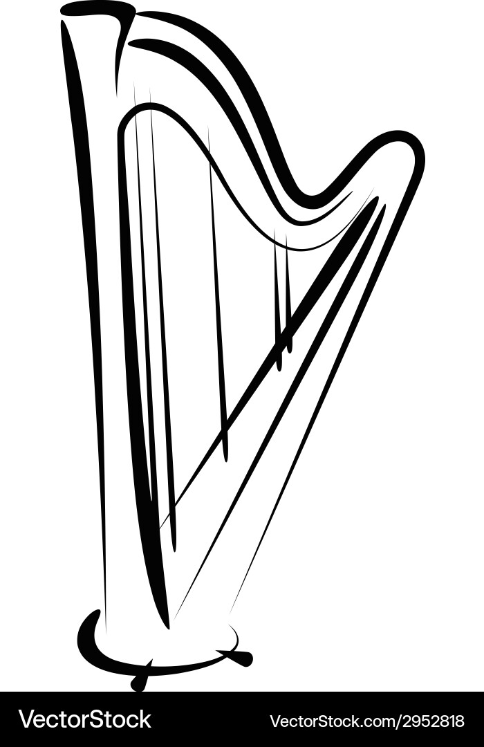 Elegant Harp Royalty Free Vector Image - VectorStock