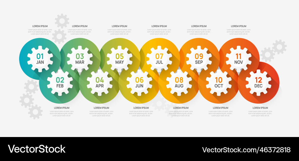 Infographic timeline gear elements diagram Vector Image