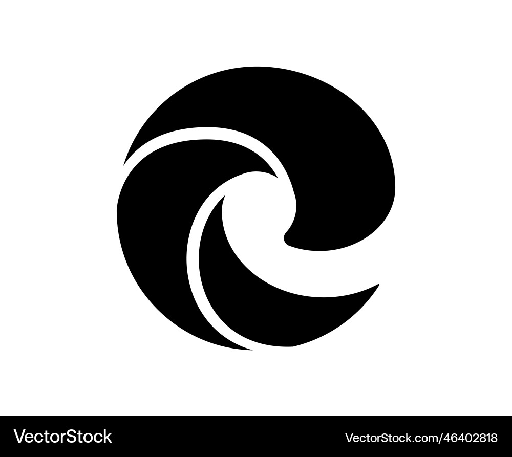 Microsoft edge browser brand logo symbol black – Royalty-Free Vector ...