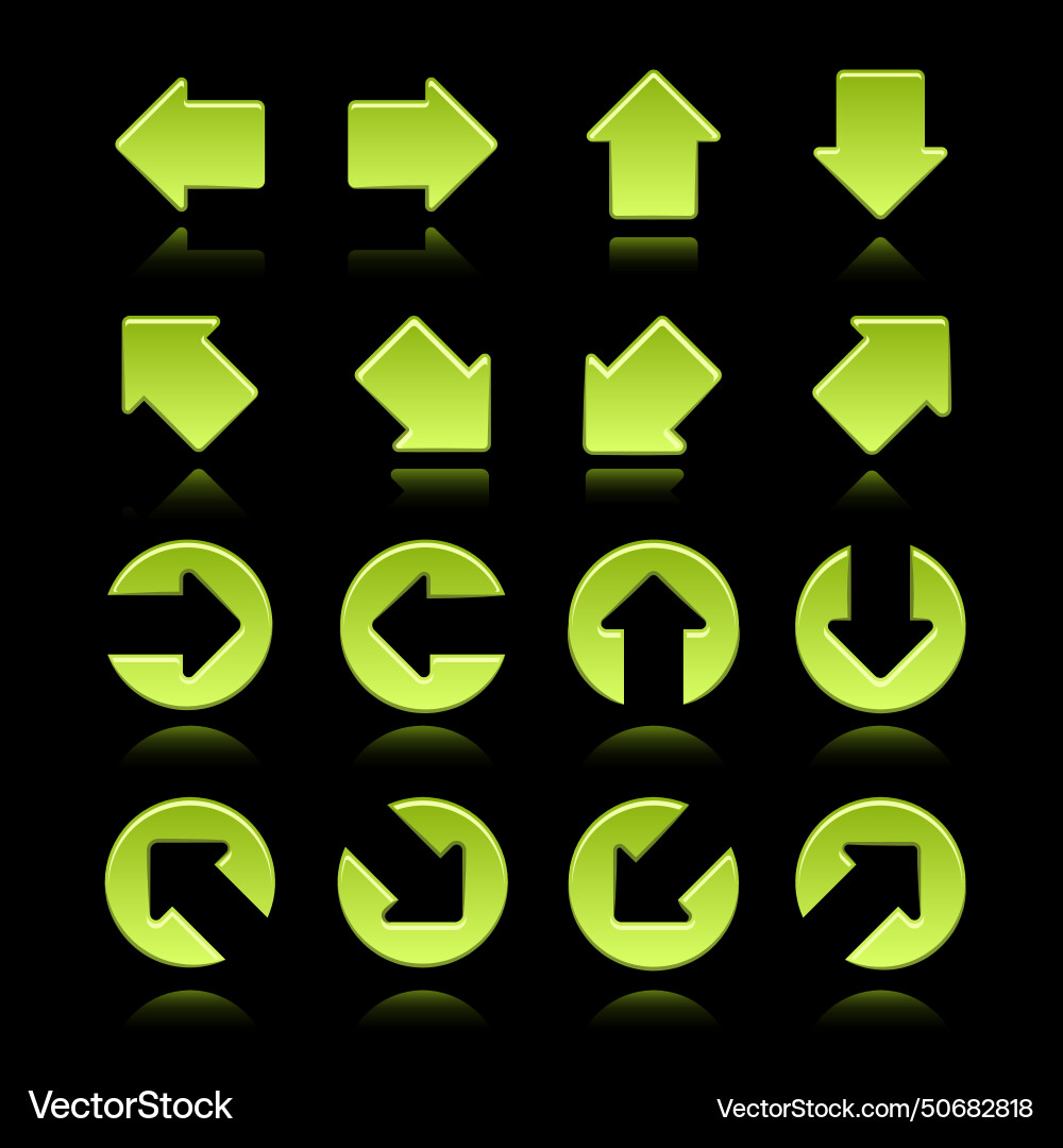 Modern green arrows set Royalty Free Vector Image