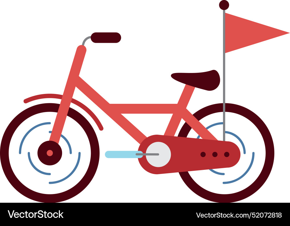 Red bike with flag Royalty Free Vector Image - VectorStock