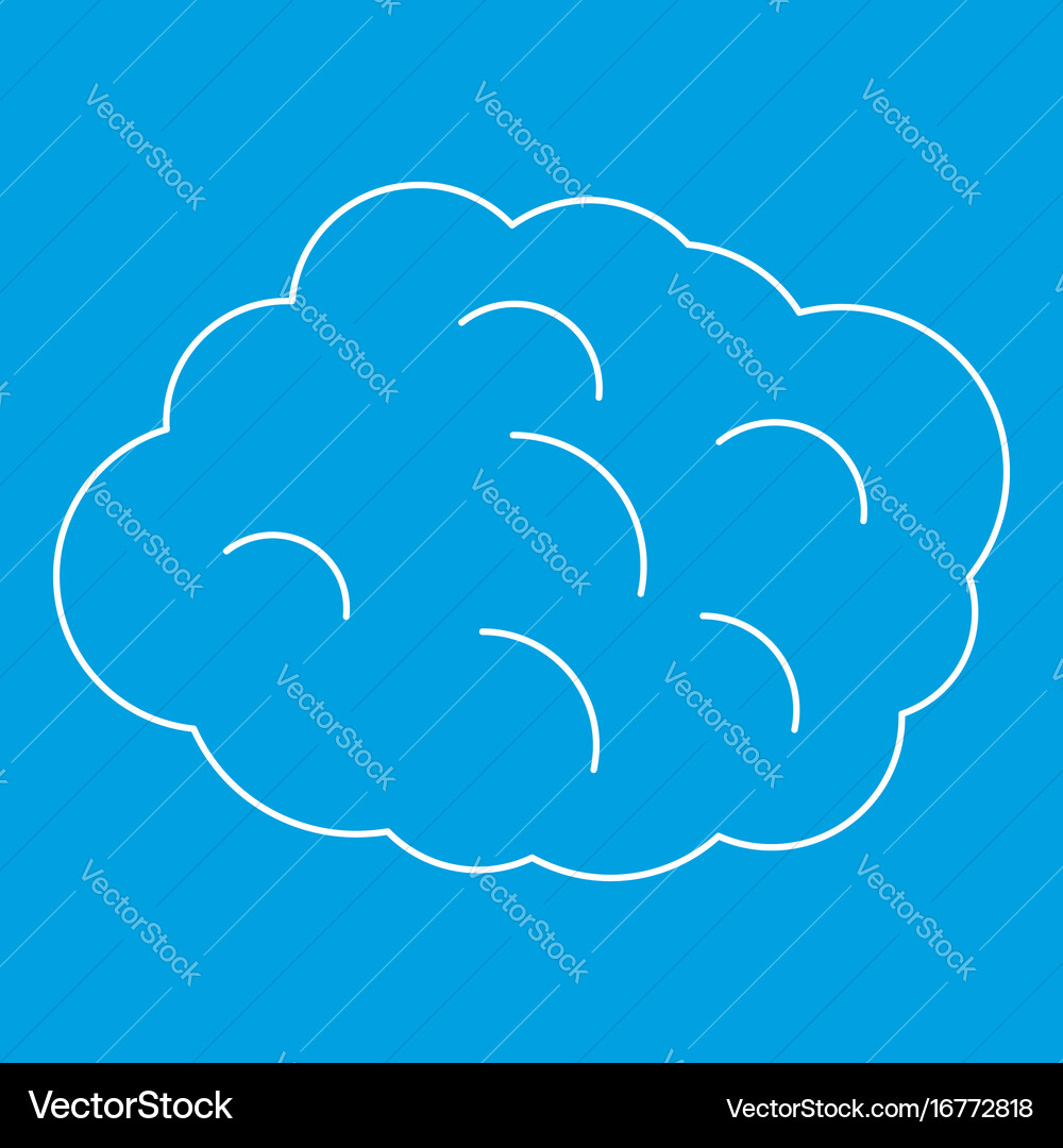 Round cloud icon outline style Royalty Free Vector Image