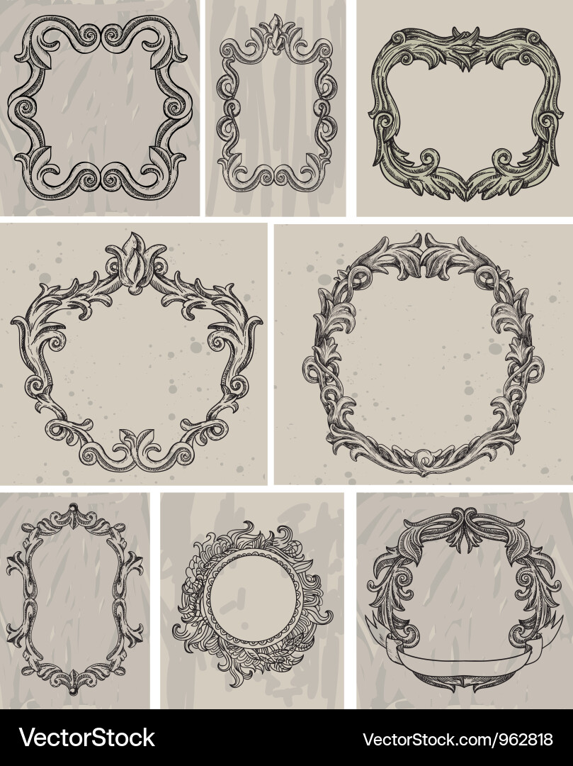 Vintage Frame Collection Royalty Free Vector Image