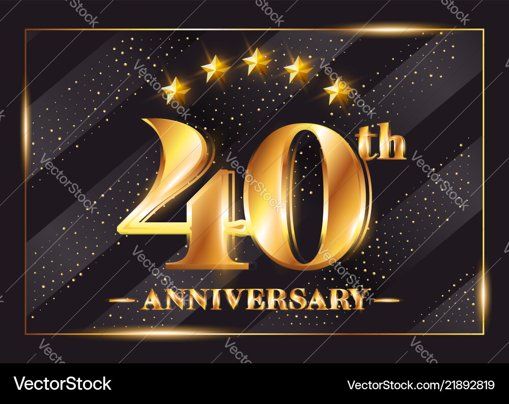 40 years anniversary celebration logo 40th Vector Image