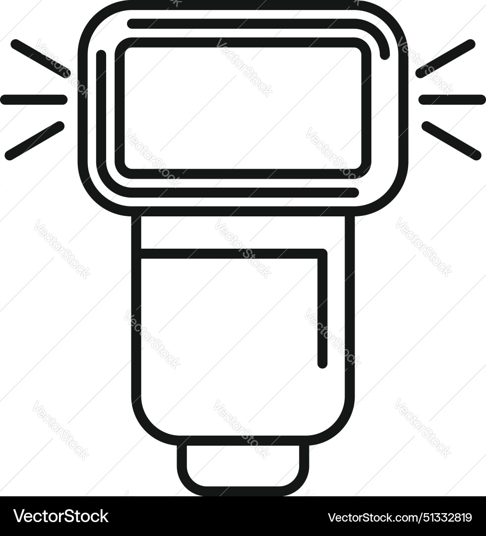 Camera flash icon line art Royalty Free Vector Image