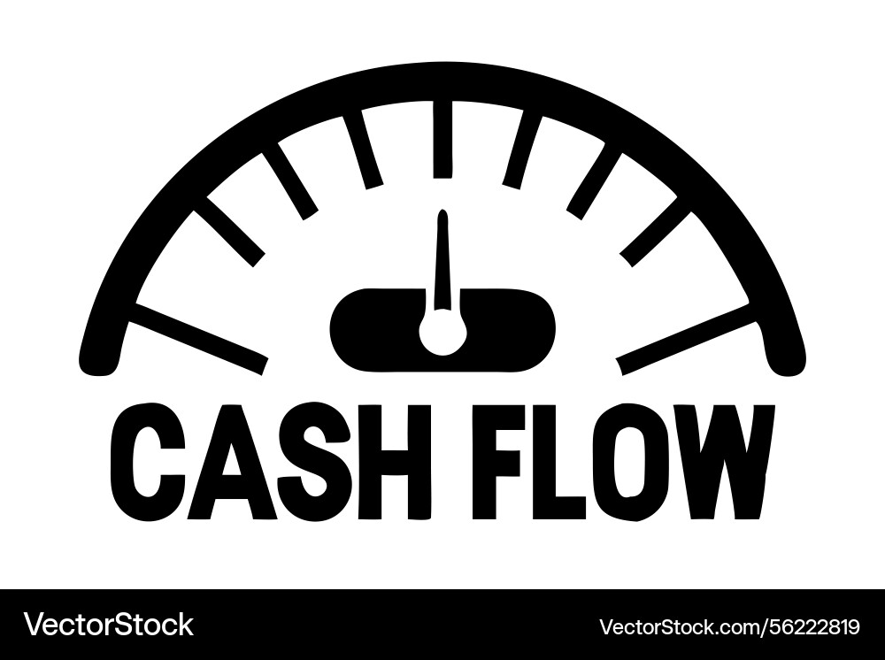 Cash flow meter gauge financial indicator Vector Image