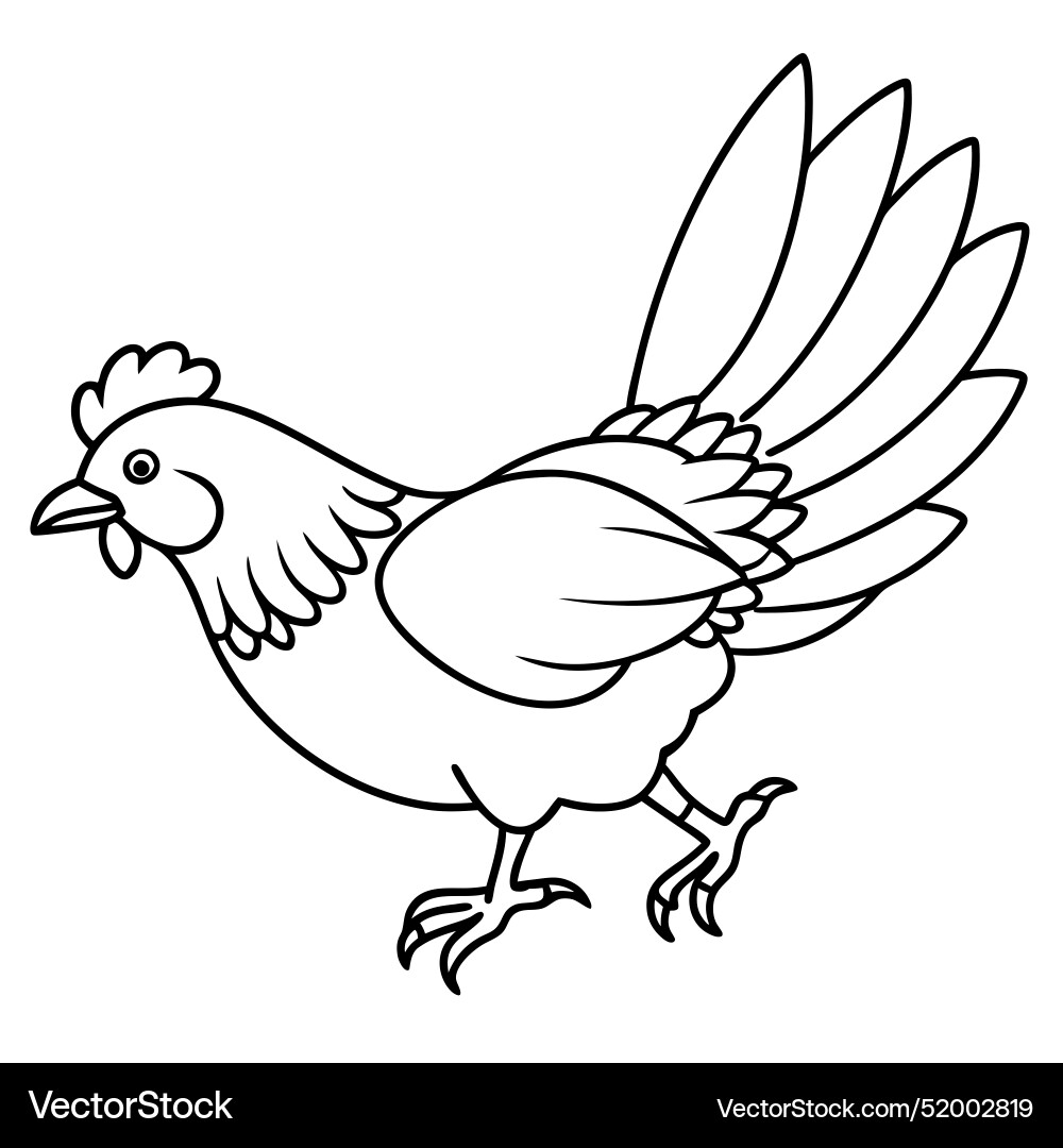 Cochin chicken flies icon Royalty Free Vector Image