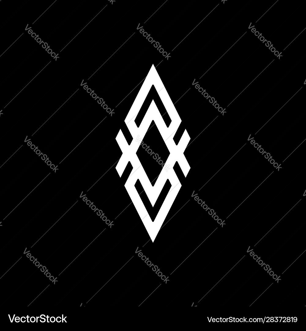 Dagger abstraktes Symbol in flachem Design-Monogramm