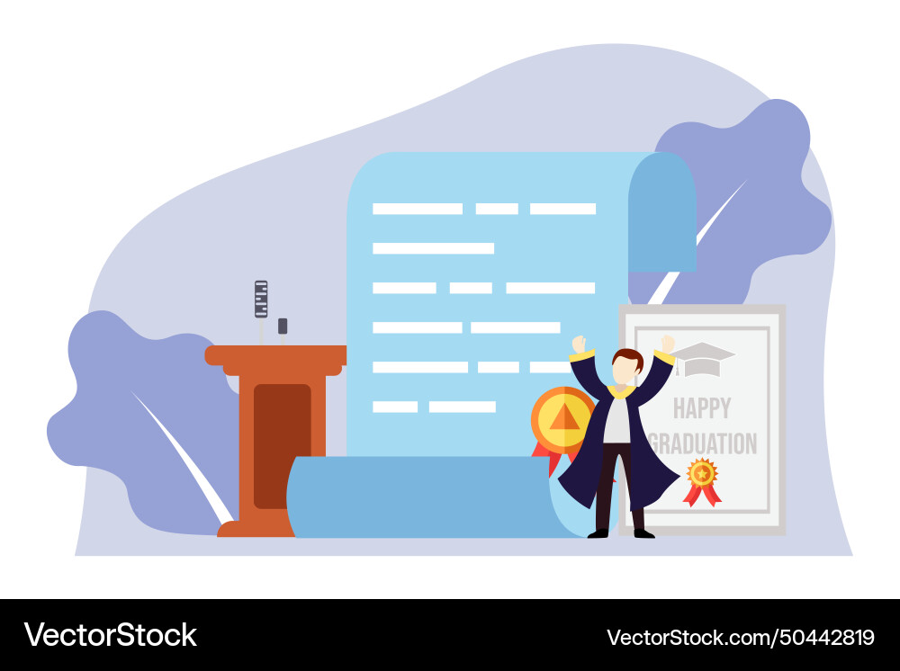 Graduation flat design Royalty Free Vector Image