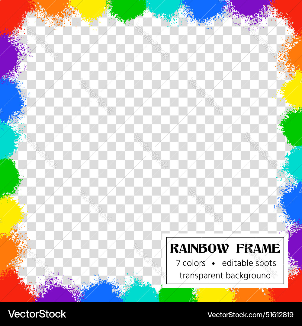 Hand drawn powder explosion rainbow frame Vector Image