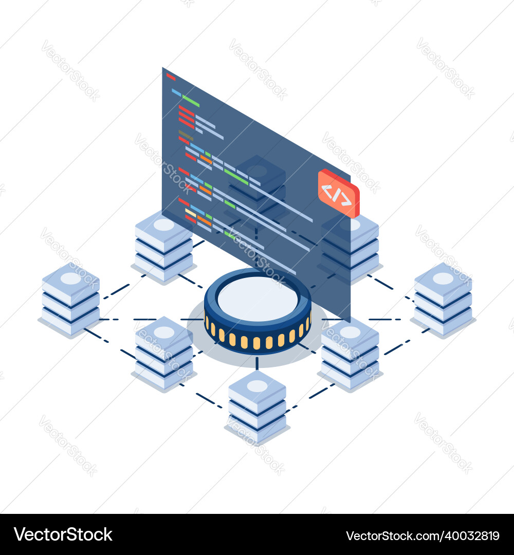 Isometric computer code over blockchain technology